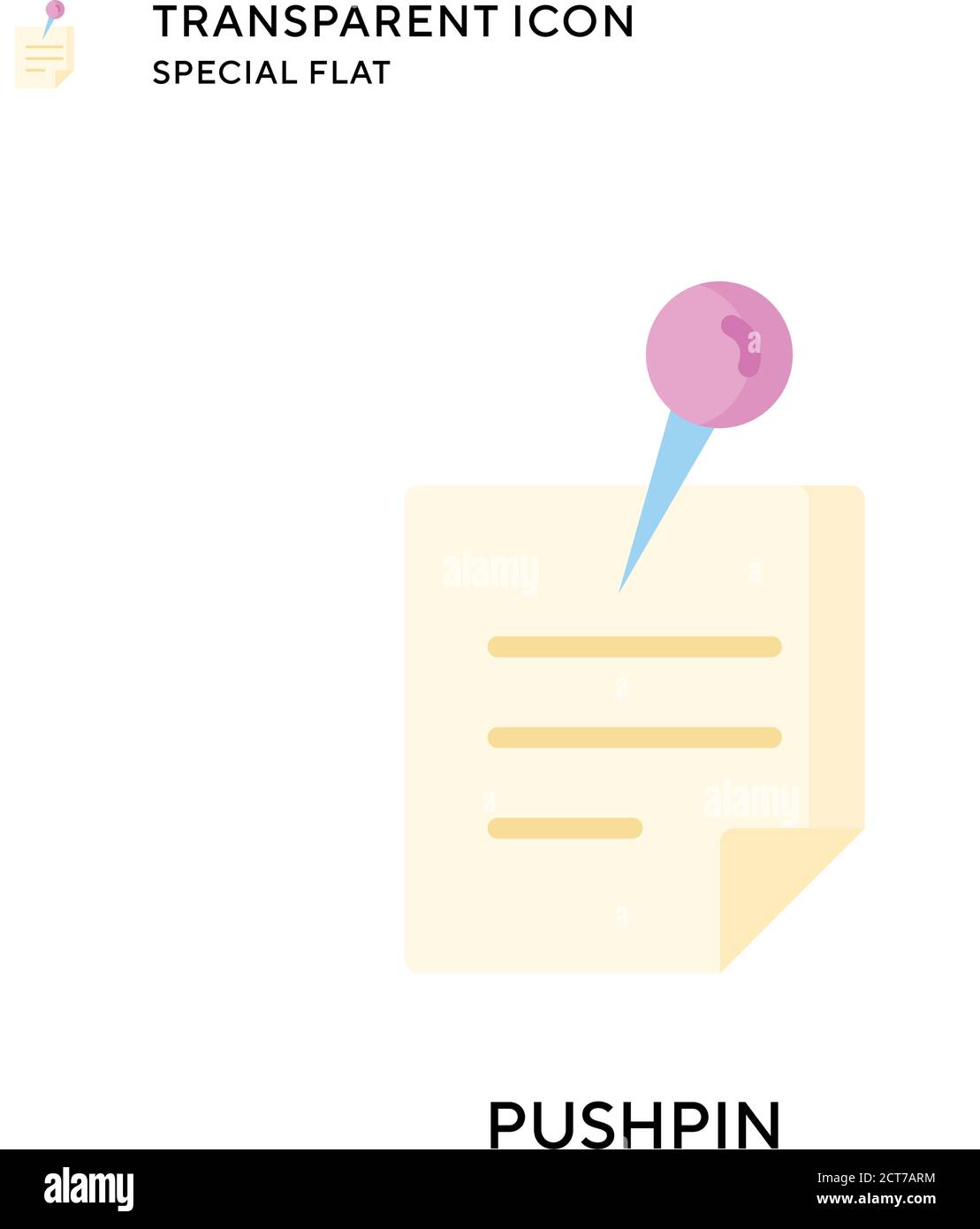 Pushpin vector icon. Flat style illustration. EPS 10 vector Stock ...