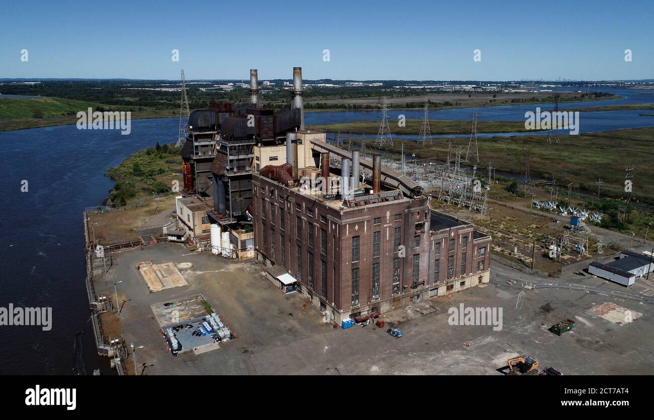 Aerial view of old coal power plant that is no longer being used Stock ...