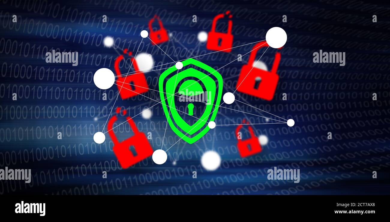 Illustration of a cyber security concept Stock Photo - Alamy