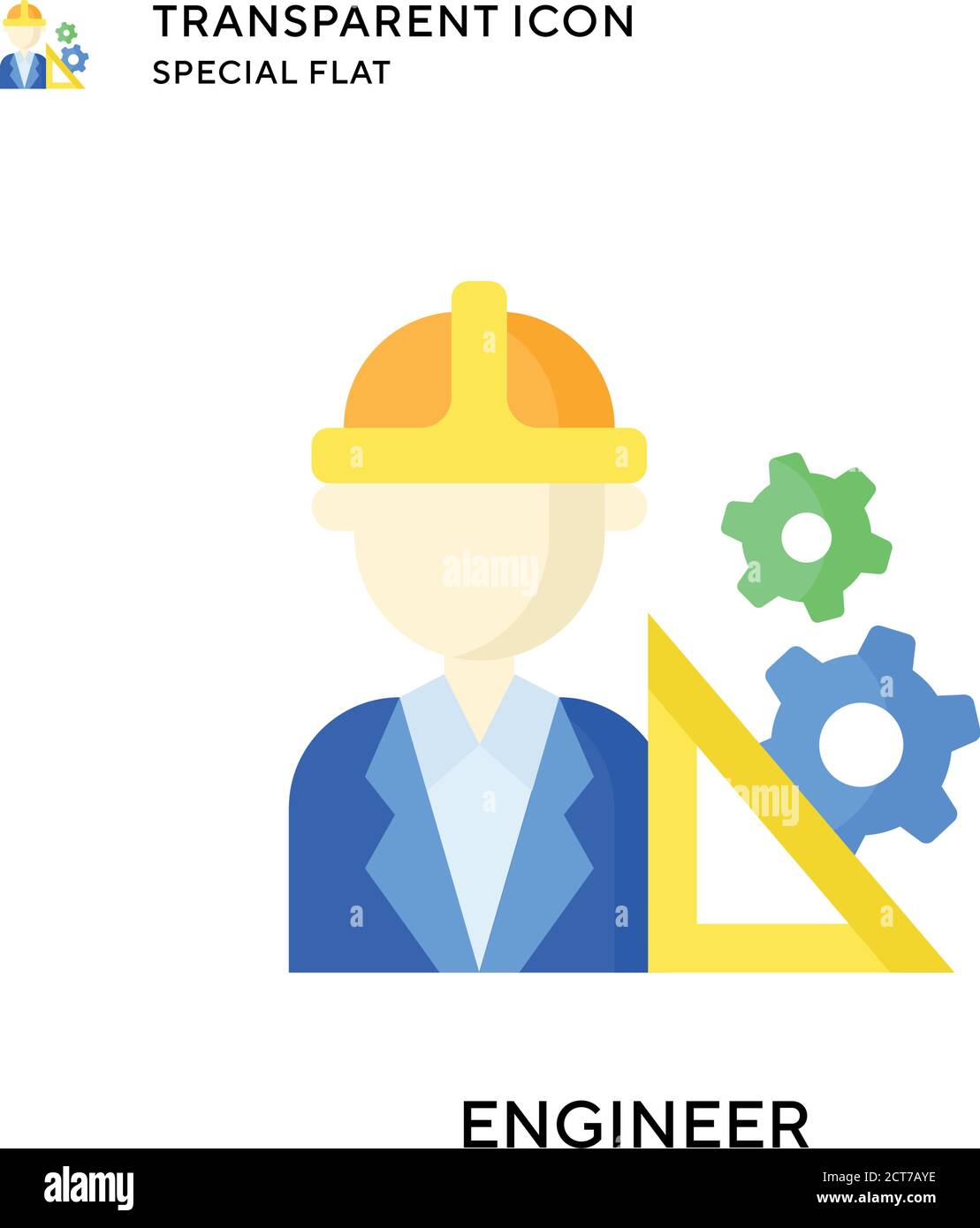 Engineer vector icon. Flat style illustration. EPS 10 vector Stock ...
