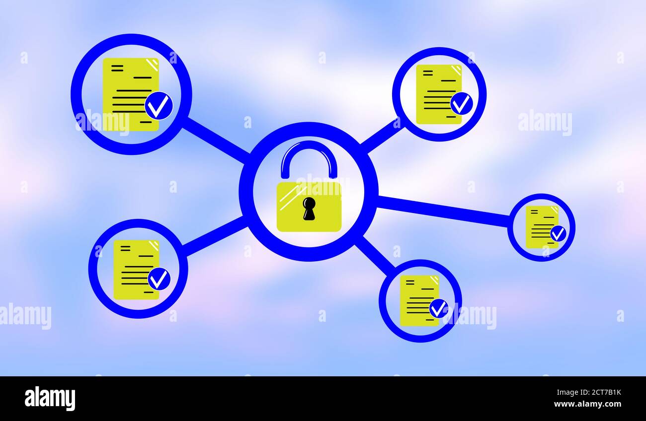 Illustration of a data protection concept Stock Photo - Alamy