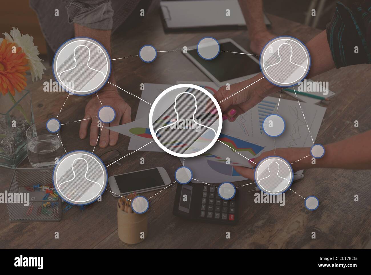 Social network concept illustrated by a picture on background Stock ...