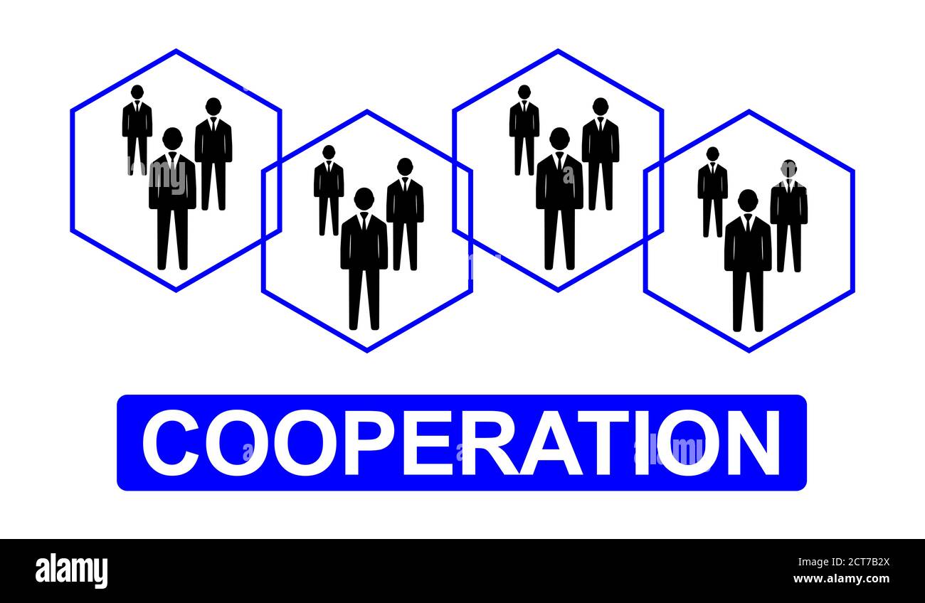 Illustration of a cooperation concept Stock Photo - Alamy