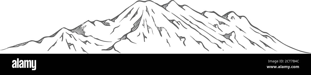 Hand drawn mountains vector illustration Stock Vector Image & Art - Alamy