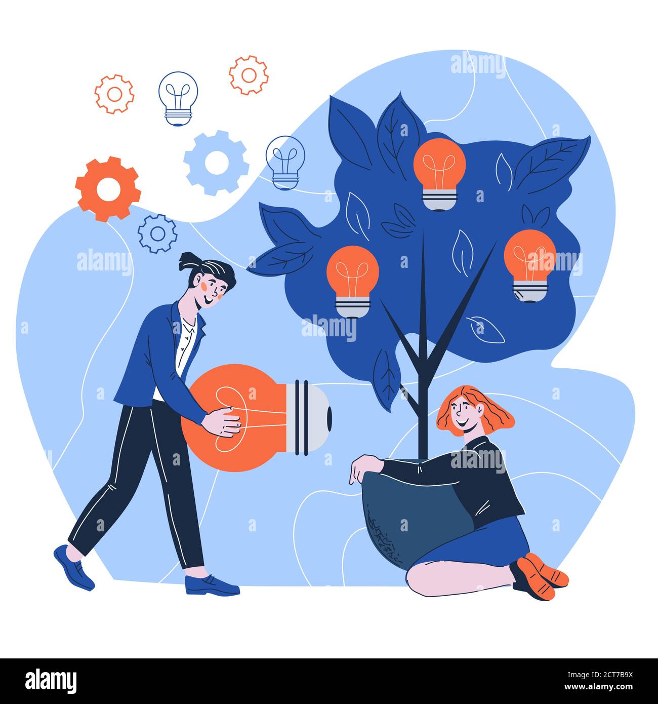 Generation of innovative business idea and creative solution vector ...