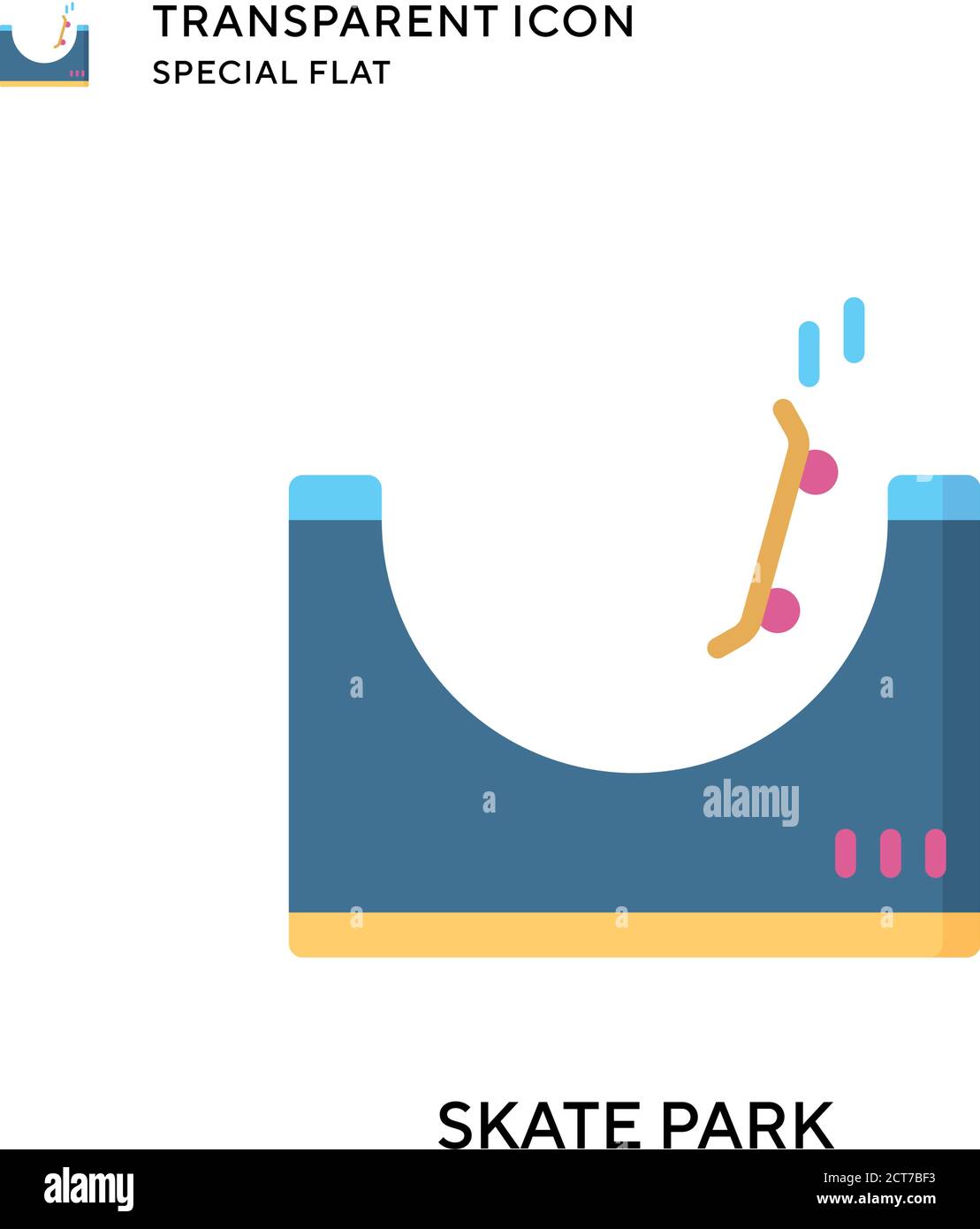 Skate park vector icon. Flat style illustration. EPS 10 vector Stock ...