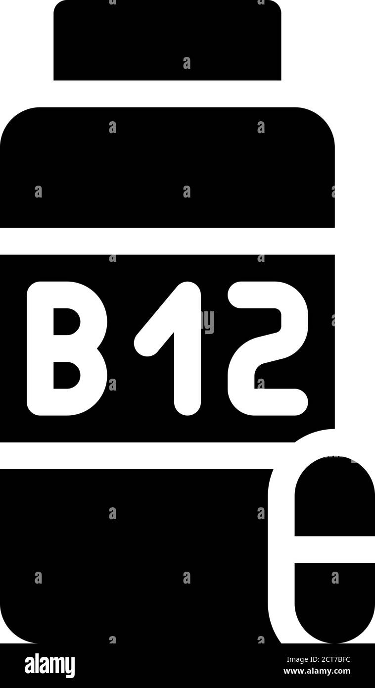 vitamins b12 glyph icon vector symbol illustration Stock Vector Image ...