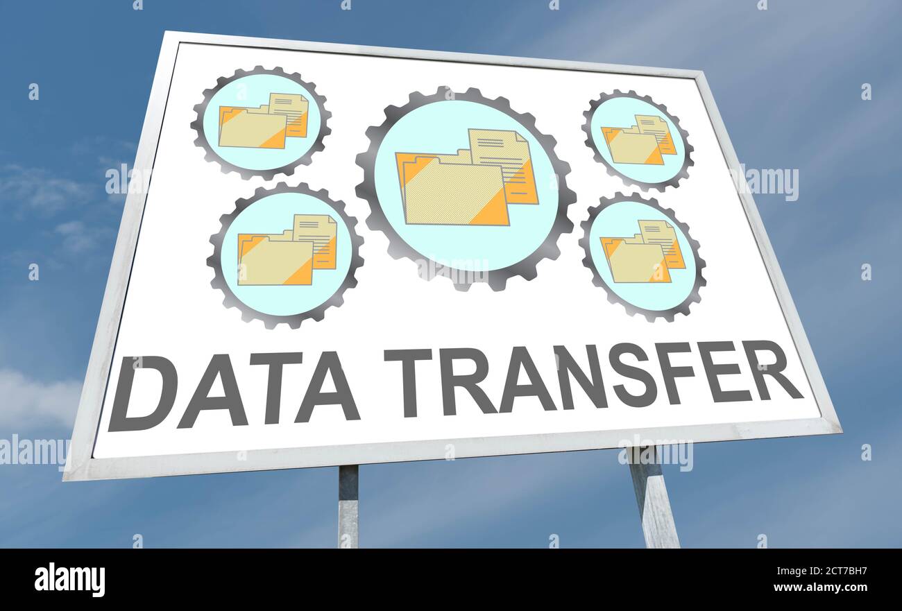 Data transfer concept drawn on a billboard Stock Photo - Alamy