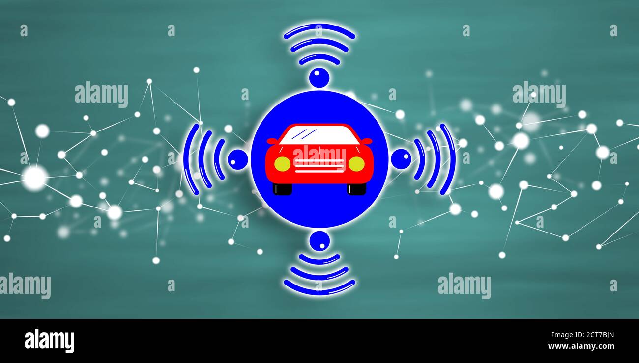 Illustration of a smart car concept Stock Photo - Alamy