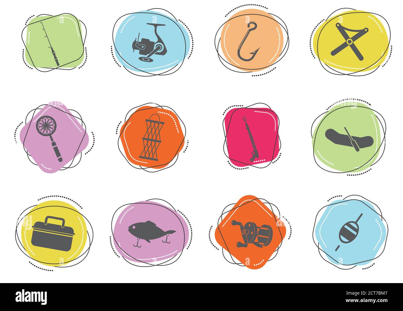 Fishing icon set Stock Vector Image & Art - Alamy