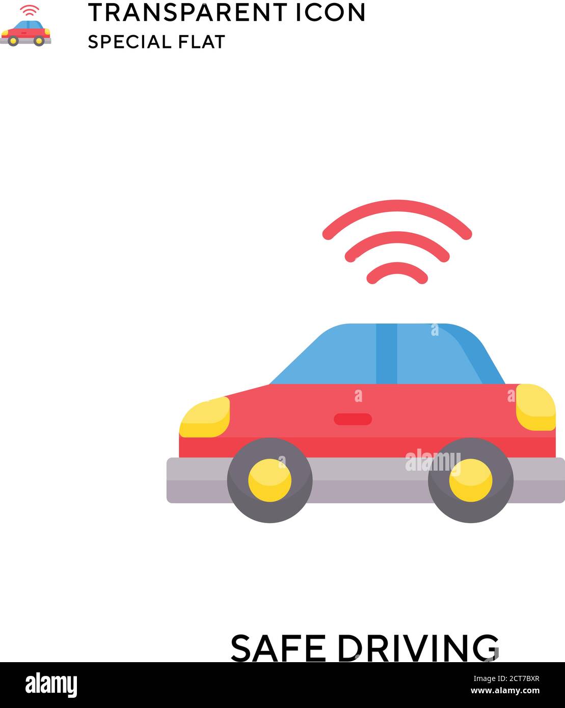 Safe driving vector icon. Flat style illustration. EPS 10 vector Stock ...