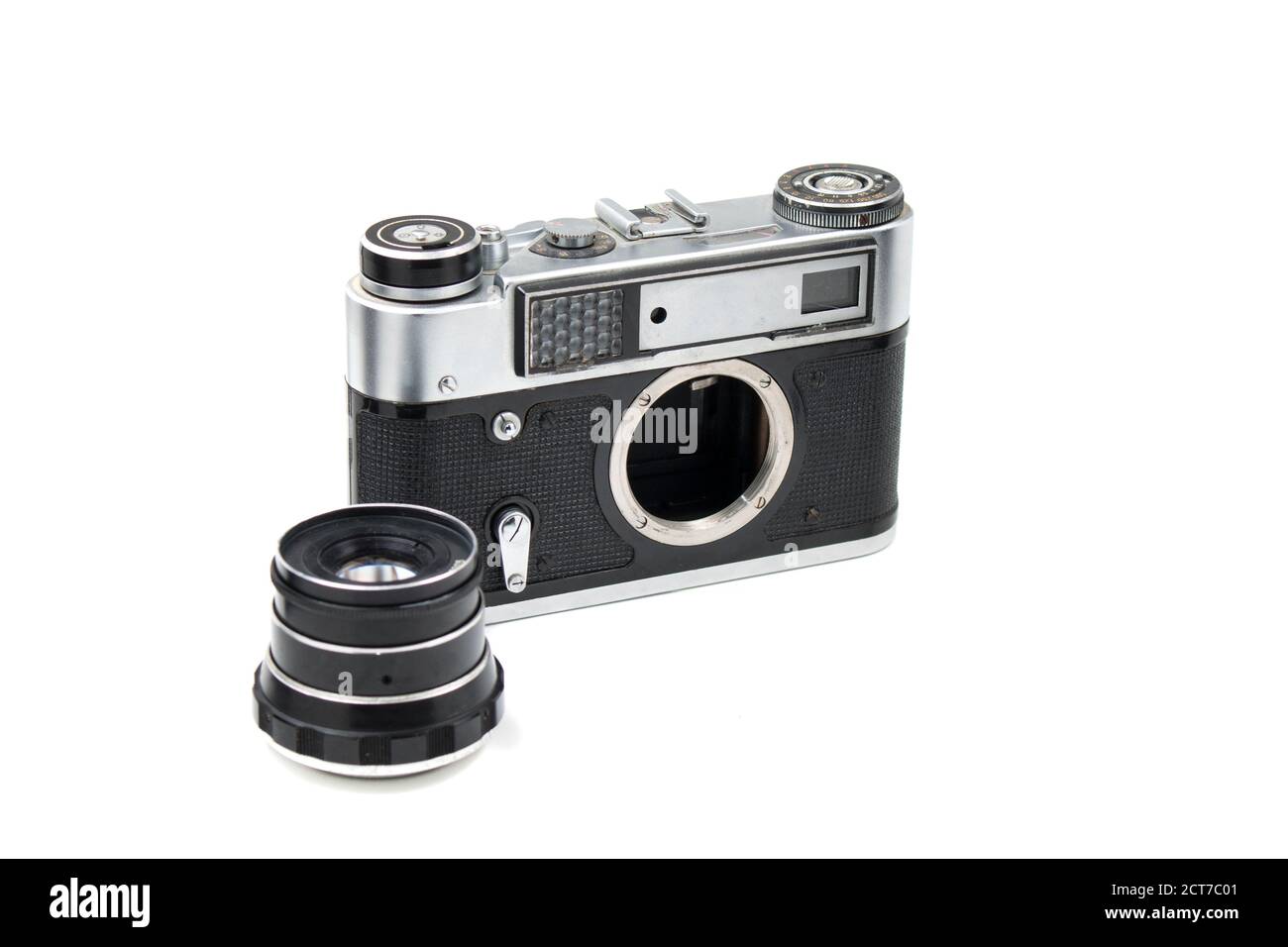 vintage camera on white background. old camera isolated on white ...