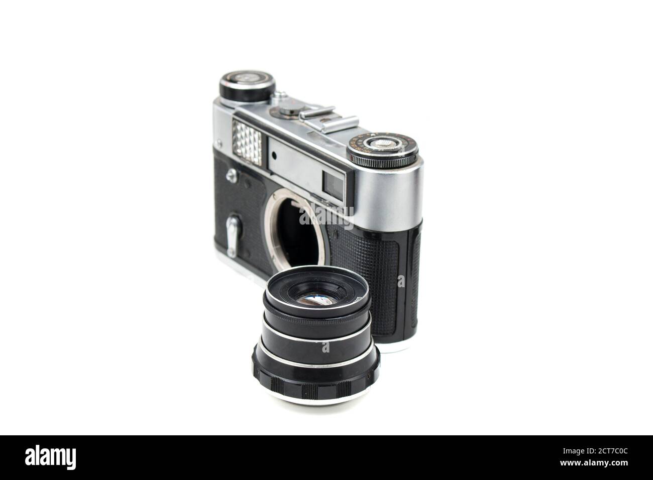 vintage camera on white background. old camera isolated on white ...