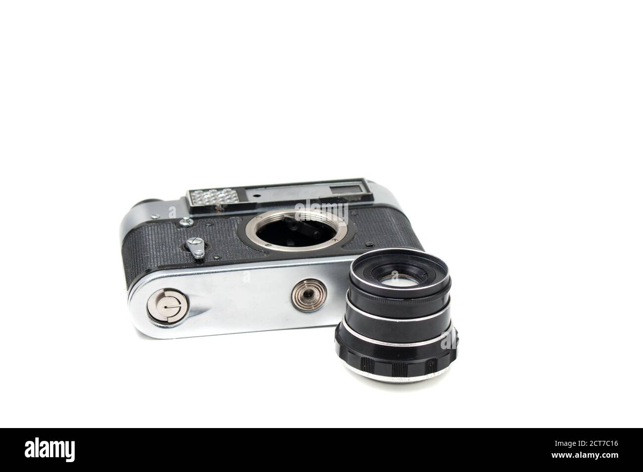 vintage camera on white background. old camera isolated on white ...