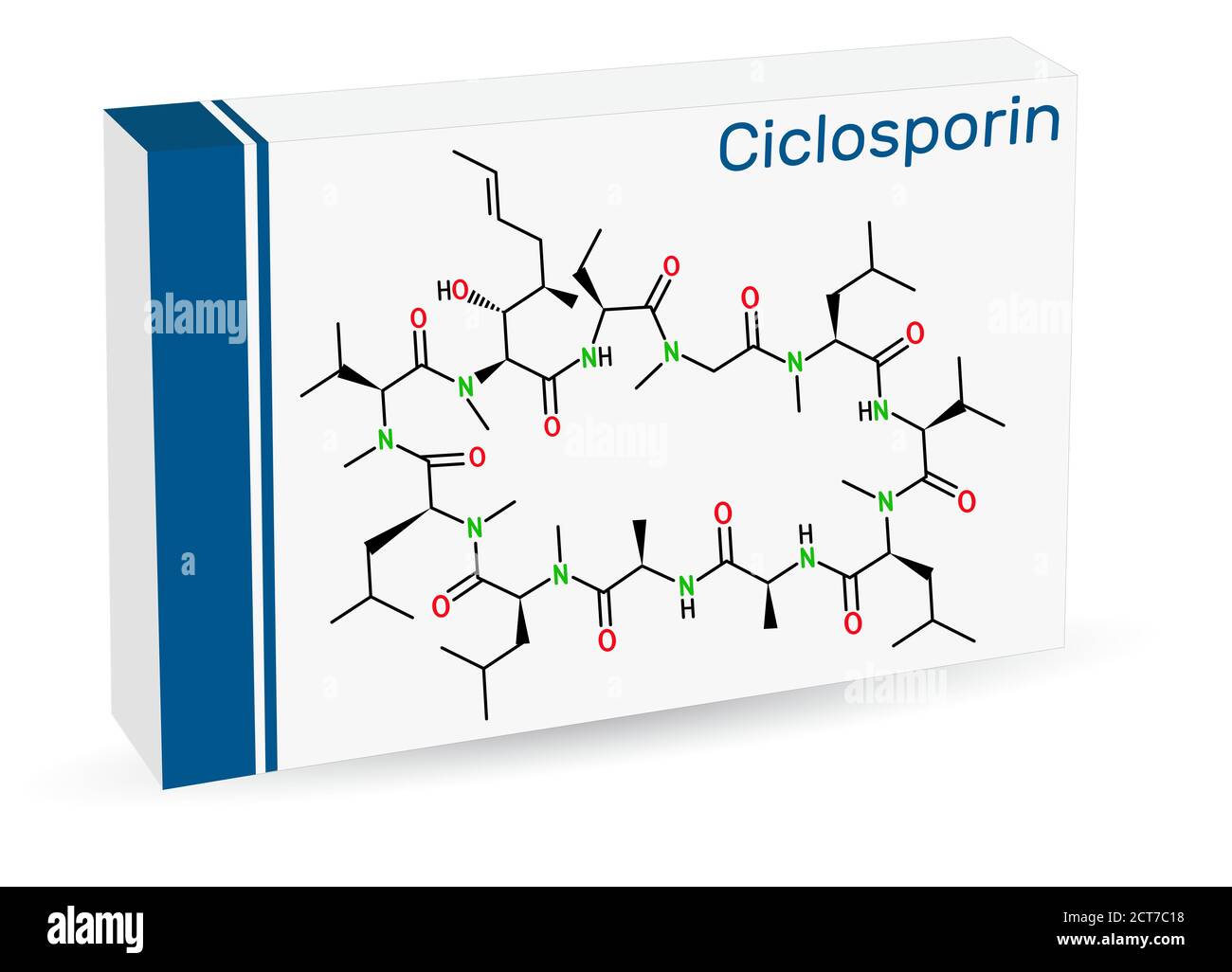 Ciclosporin, cyclosporine, cyclosporin molecule. It has ...