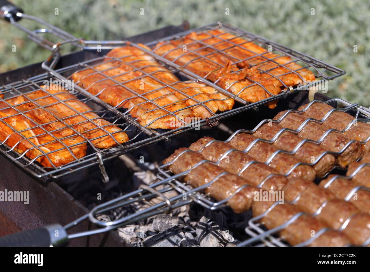 Closeup shot of barbecue cooking Stock Photo - Alamy