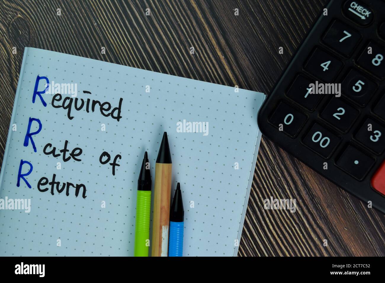 Required Rate of Return write on a book isolated on office desk Stock ...