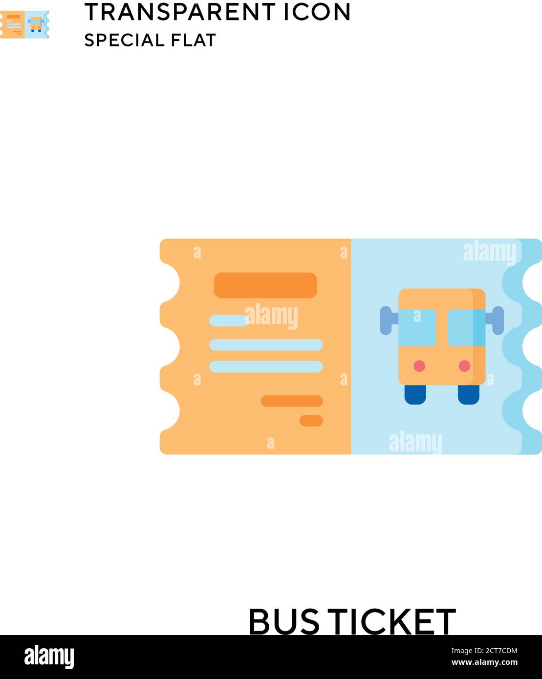 Bus ticket vector icon. Flat style illustration. EPS 10 vector Stock ...