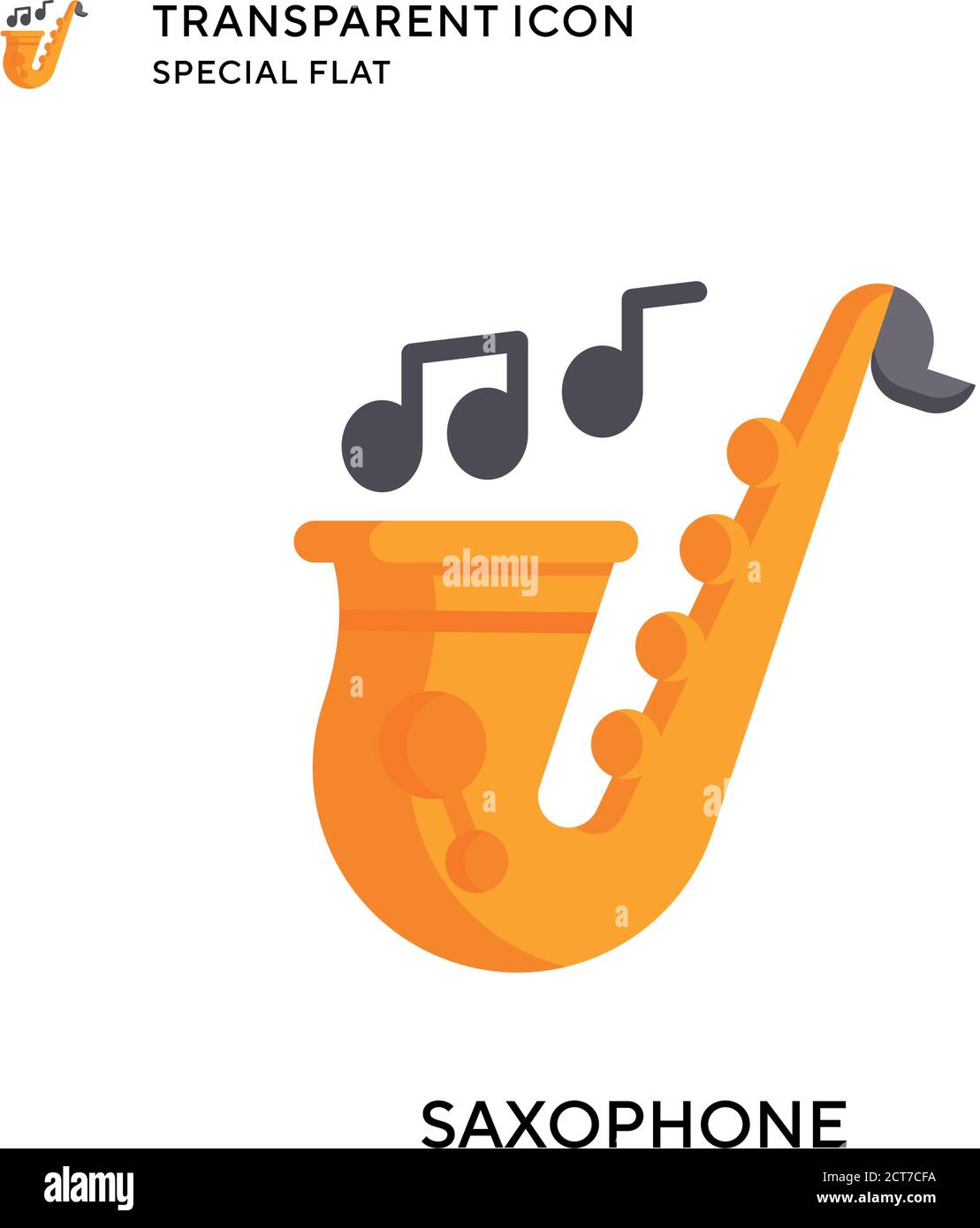Saxophone vector icon. Flat style illustration. EPS 10 vector Stock ...