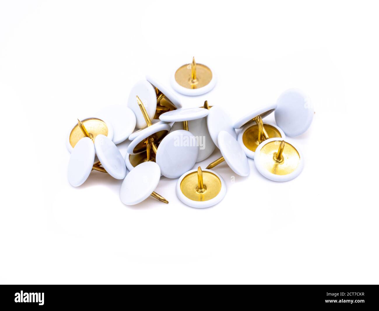 Thumbtacks isolated on white background Stock Photo - Alamy