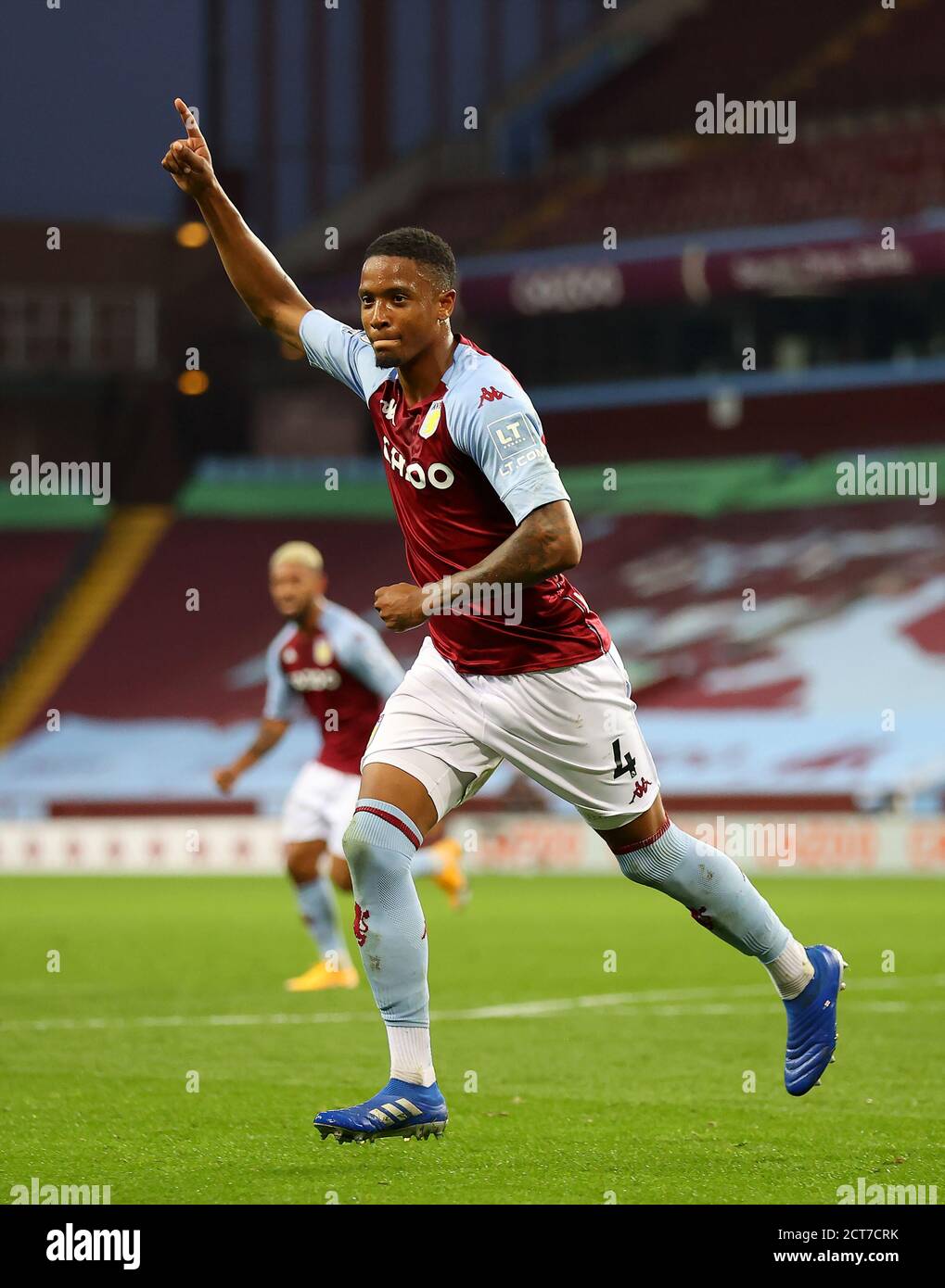 Aston villas ezri konsa celebrates scoring hi-res stock photography and ...