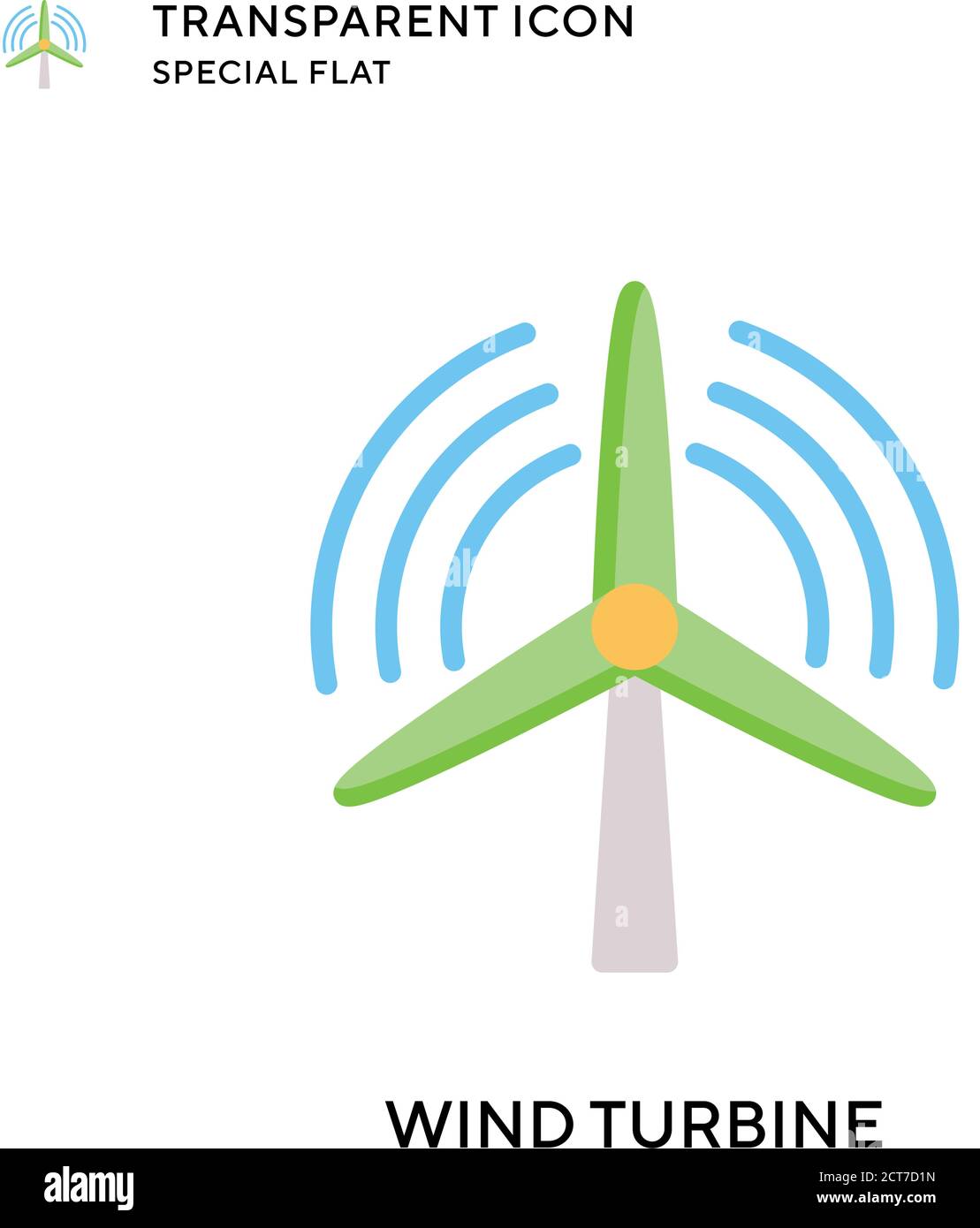 Wind turbine vector icon. Flat style illustration. EPS 10 vector Stock ...