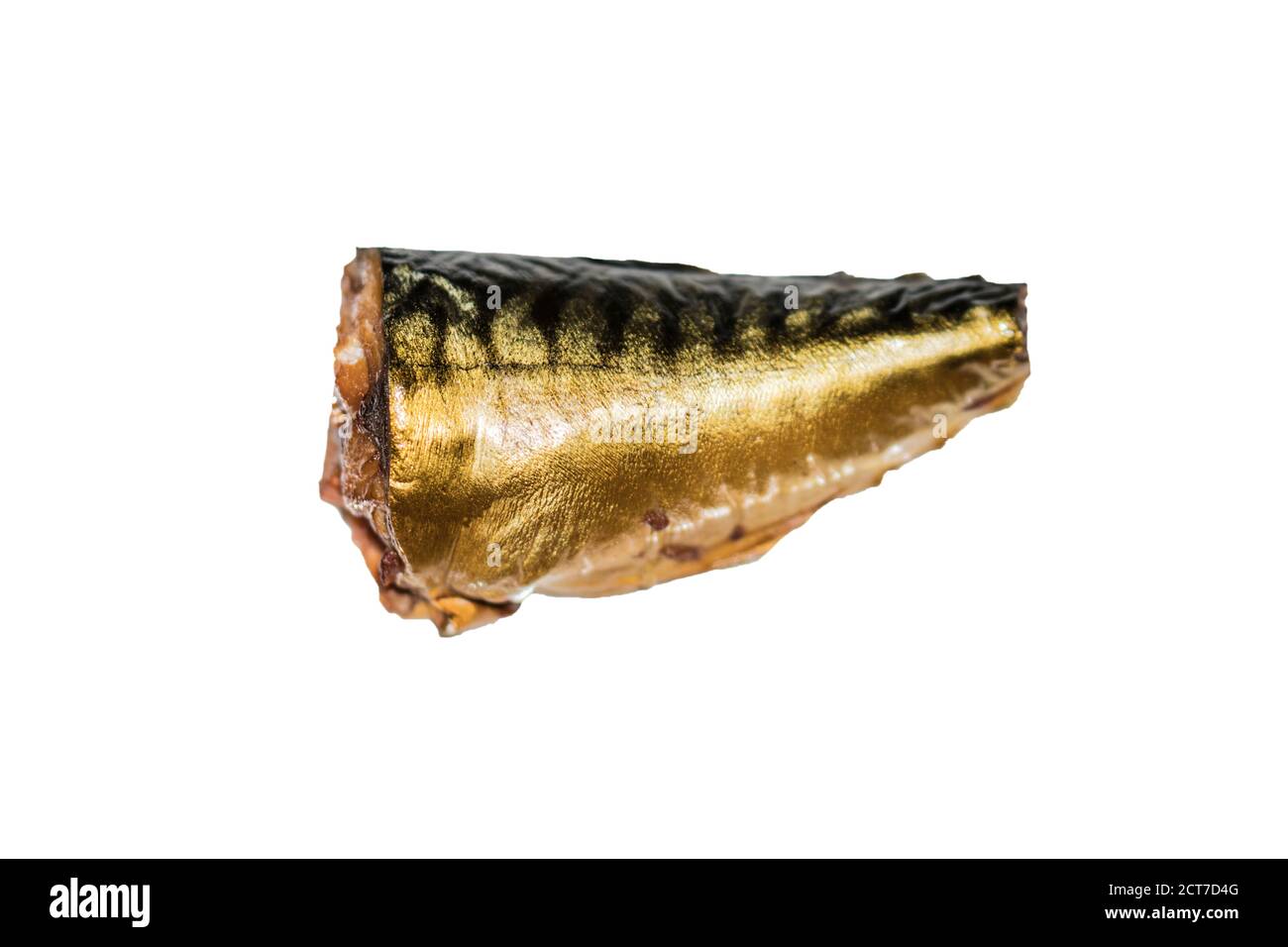 Piece of cold smoked mackerel fish on a white background Stock Photo ...