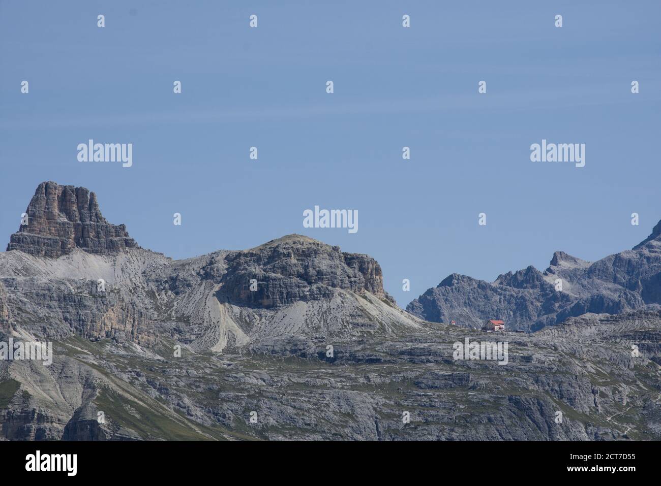 Antonio Locatelli Hut close to the Three Peaks as seen from Monteo ...