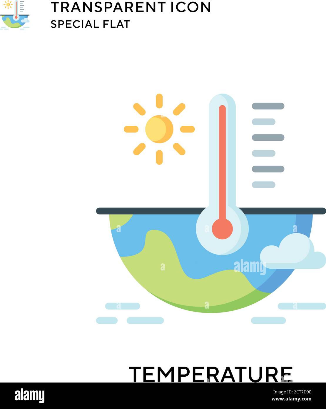 Temperature vector icon. Flat style illustration. EPS 10 vector Stock ...