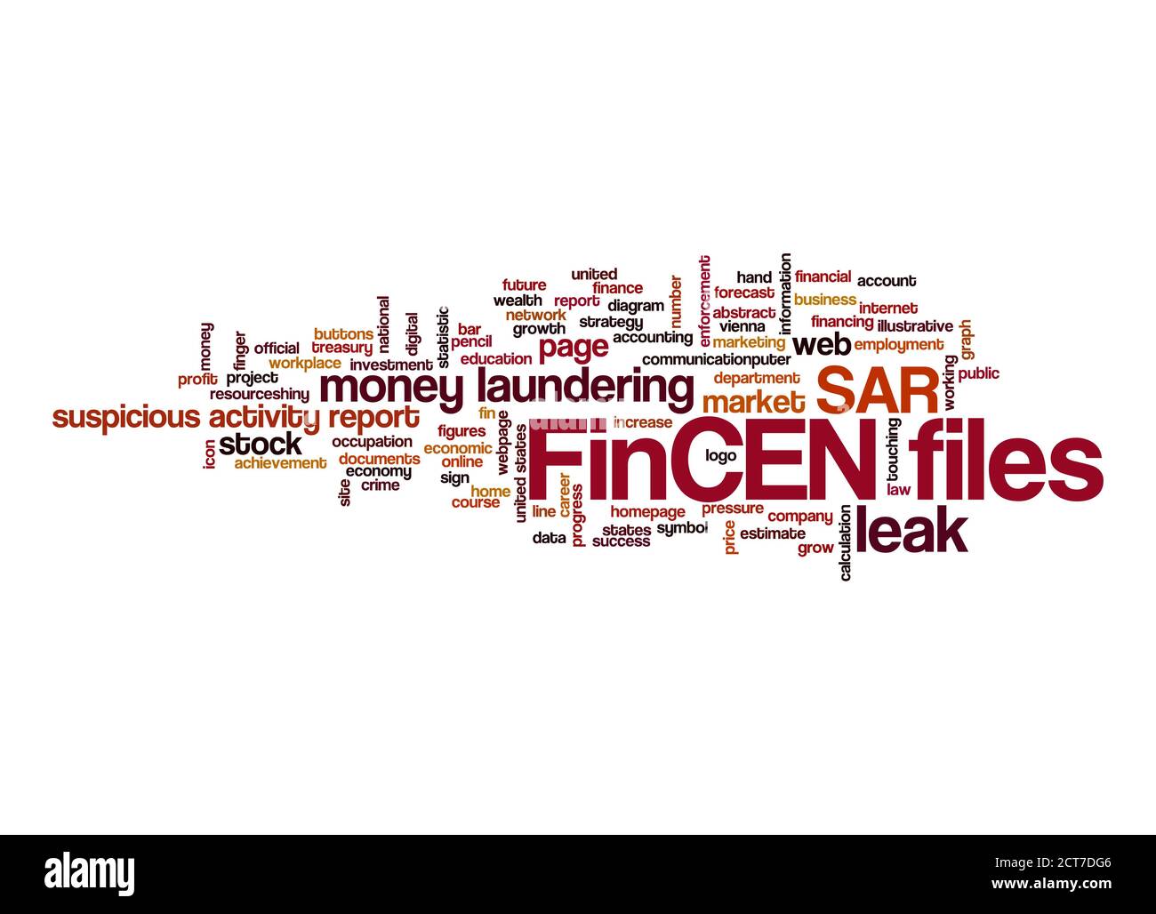 FinCEN files word cloud concept on white background Stock Photo - Alamy