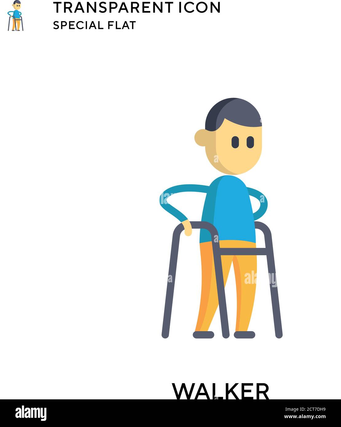 Walker vector icon. Flat style illustration. EPS 10 vector Stock Vector ...