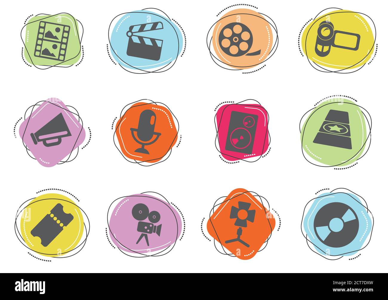 Film Industry Icons Stock Vector Image & Art - Alamy