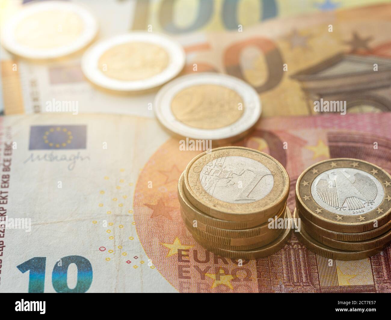 Euro coin stacks hi-res stock photography and images - Alamy