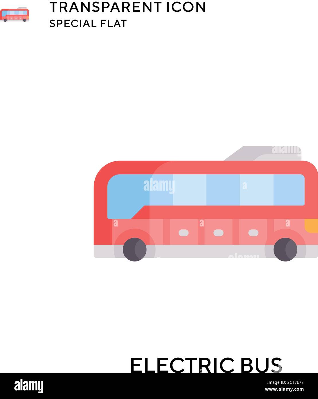 Electric bus vector icon. Flat style illustration. EPS 10 vector Stock ...