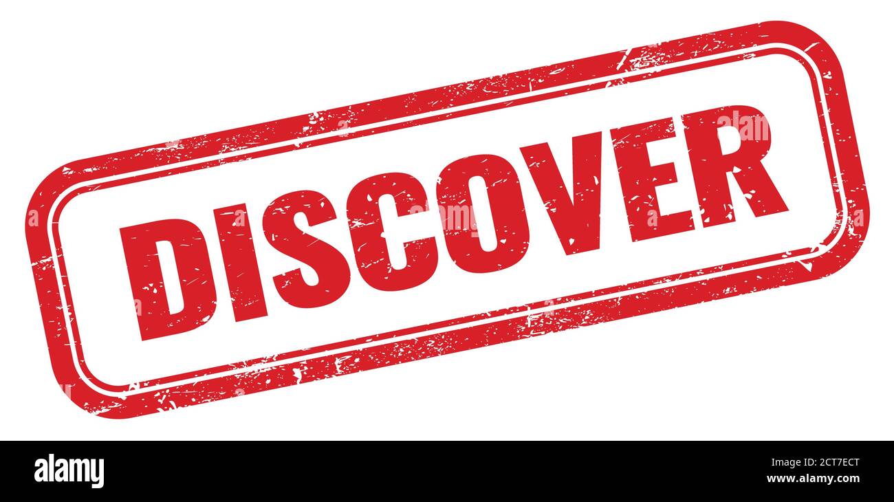 DISCOVER red grungy rectangle stamp sign Stock Photo - Alamy