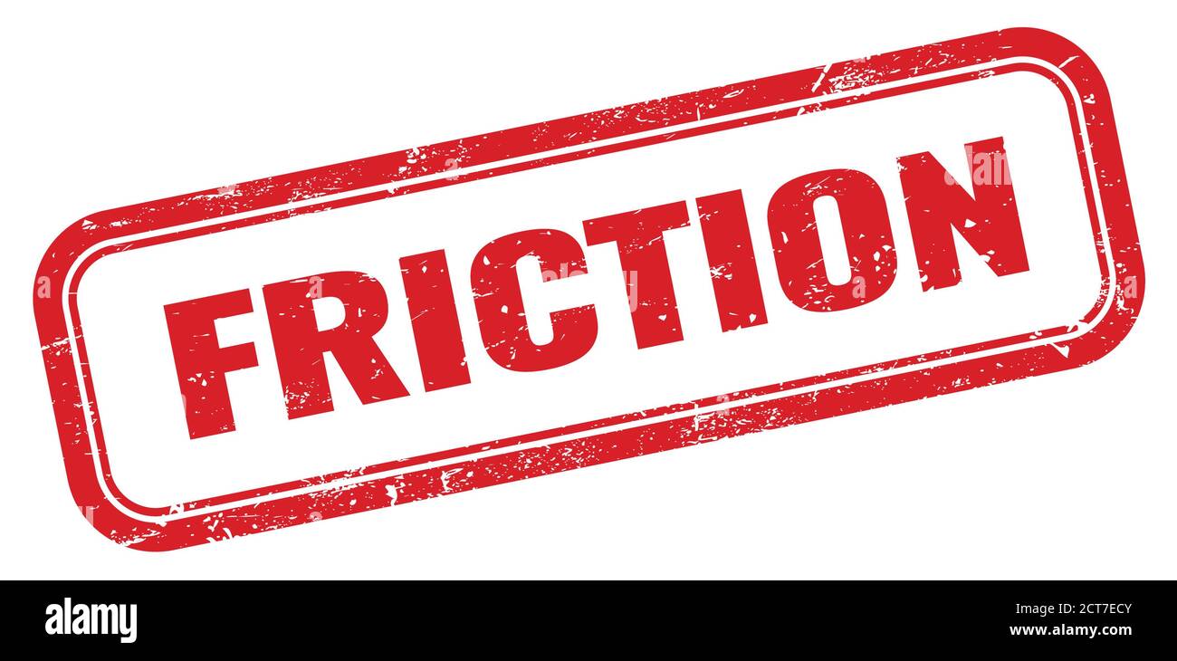 FRICTION red grungy rectangle stamp sign Stock Photo - Alamy