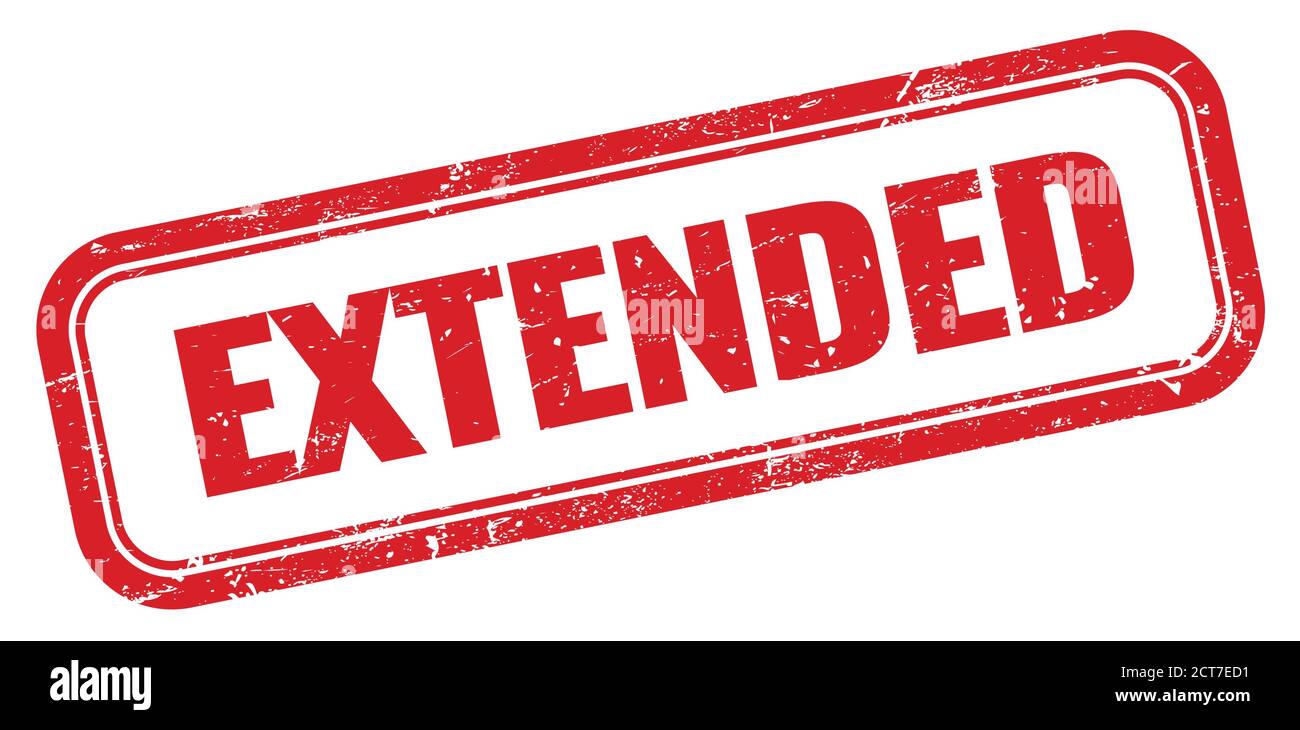 EXTENDED red grungy rectangle stamp sign Stock Photo - Alamy