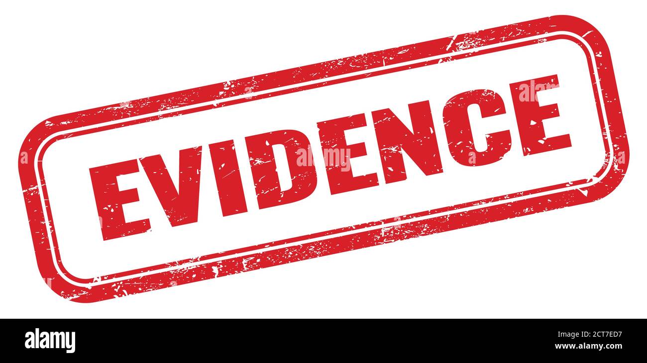 EVIDENCE red grungy rectangle stamp sign Stock Photo - Alamy