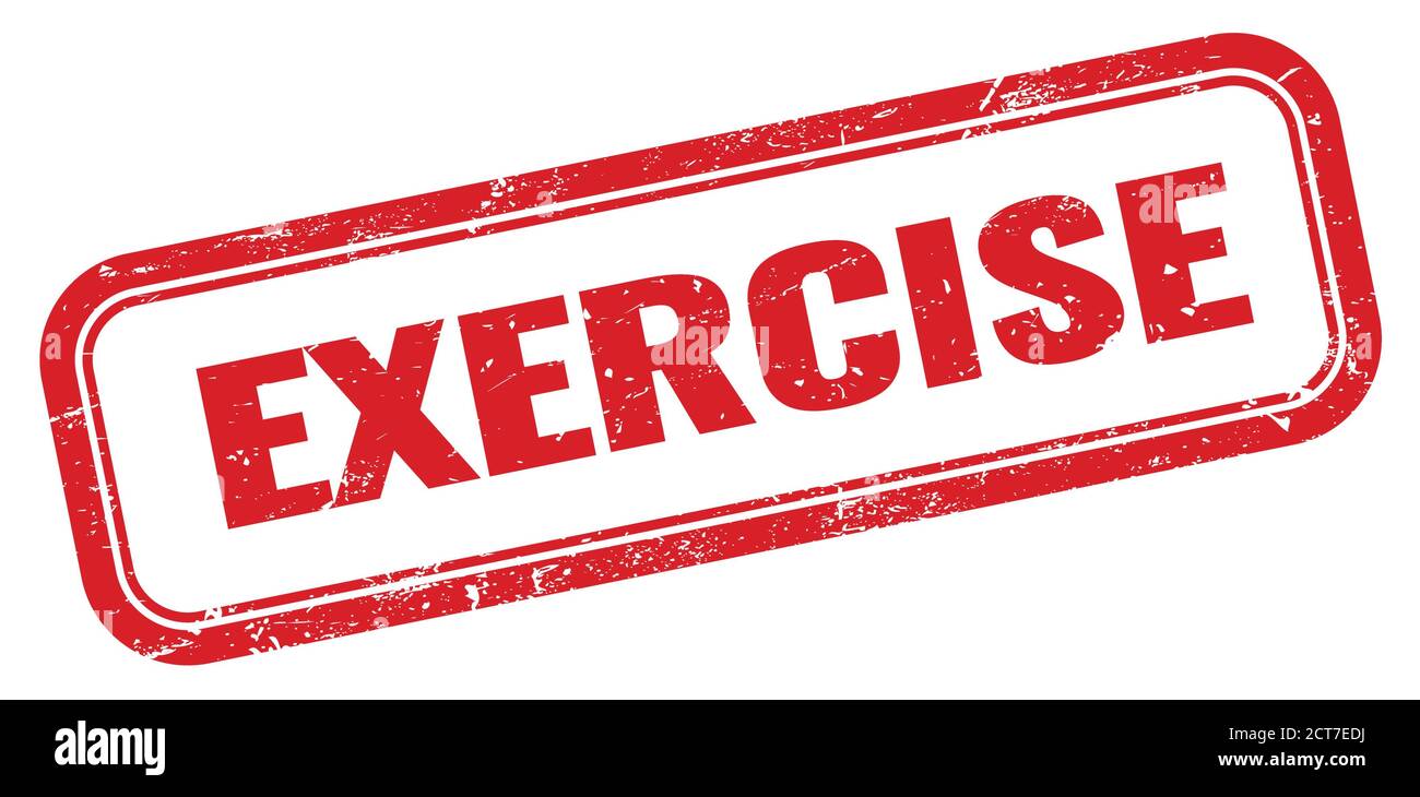 EXERCISE red grungy rectangle stamp sign Stock Photo - Alamy