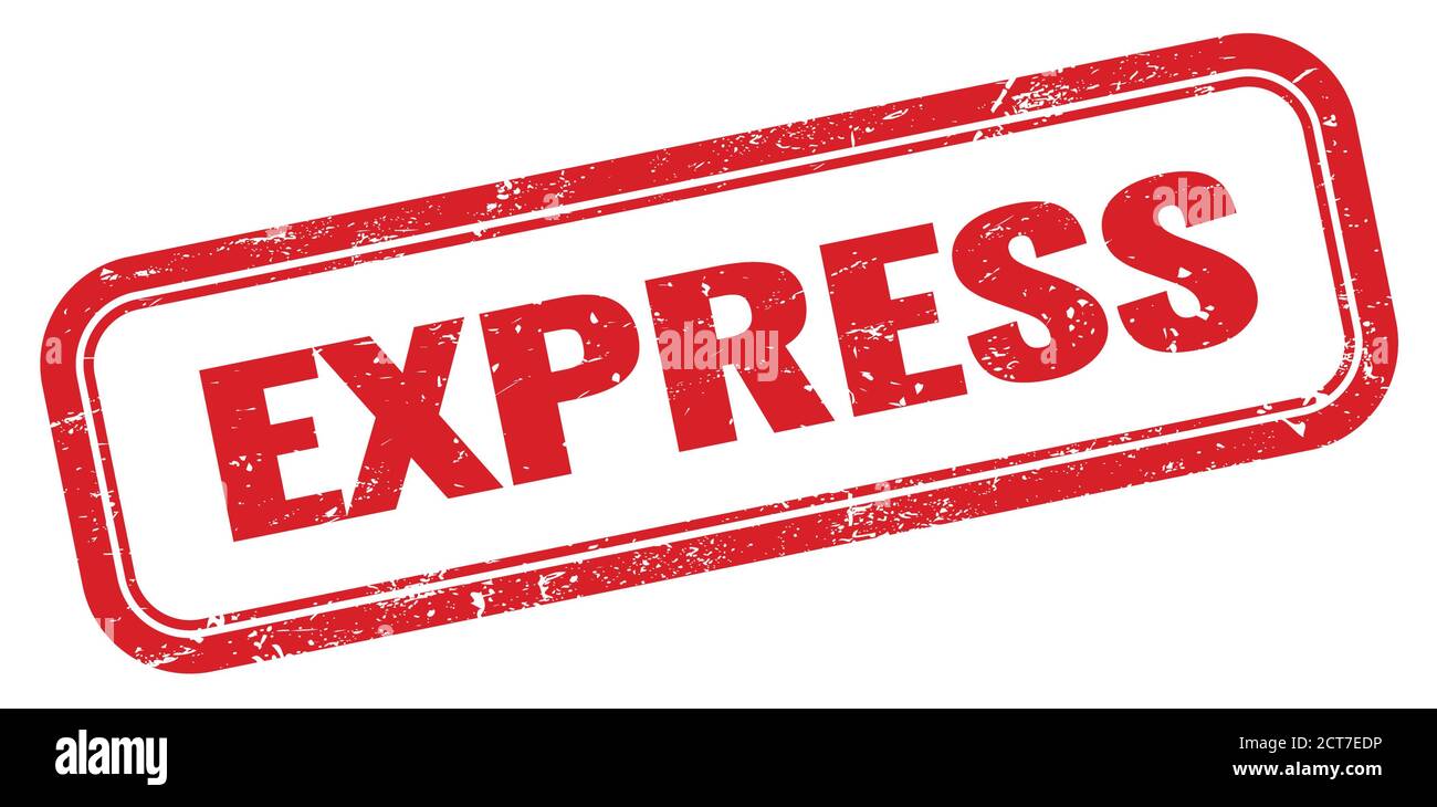 EXPRESS red grungy rectangle stamp sign Stock Photo - Alamy
