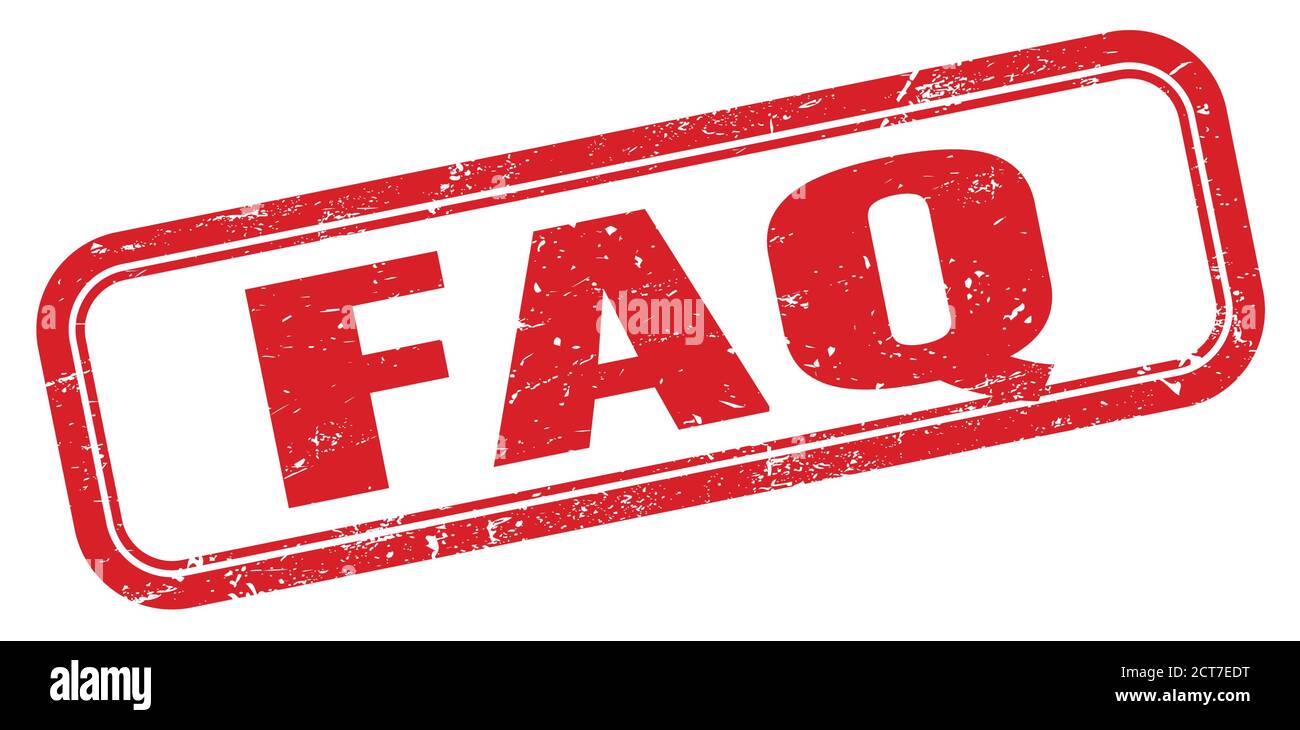 FAQ red grungy rectangle stamp sign Stock Photo - Alamy