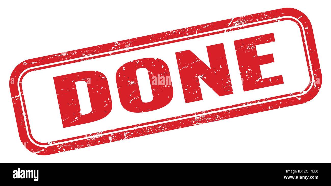 DONE red grungy rectangle stamp sign Stock Photo - Alamy