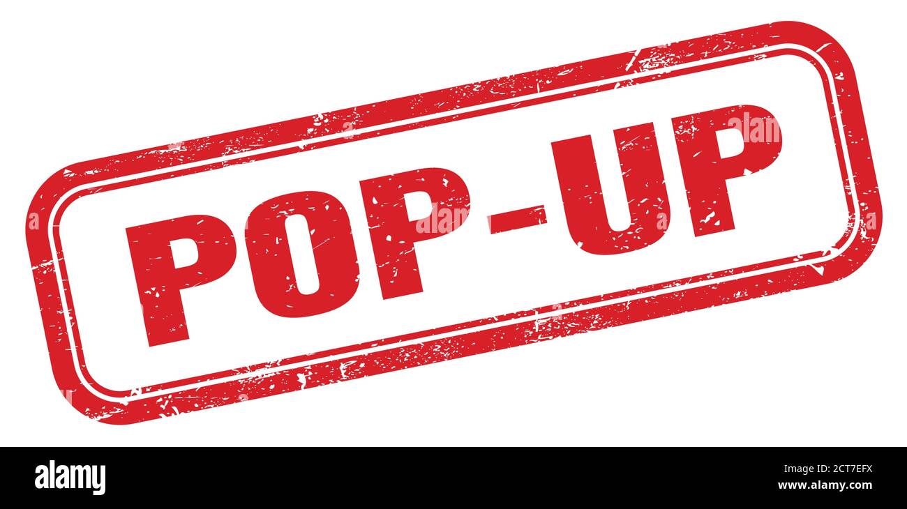 POP-UP red grungy rectangle stamp sign Stock Photo - Alamy