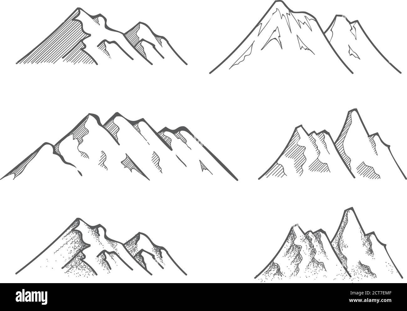 Hand drawn mountains vector illustration Stock Vector Image & Art - Alamy