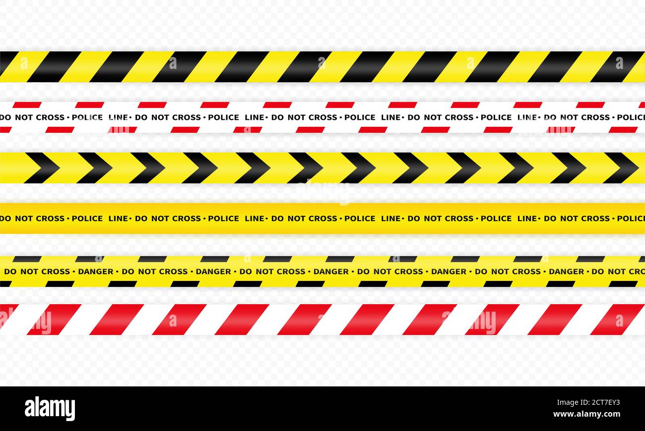 Police yellow stripes icon set. Police ribbon variation. Danger tape ...