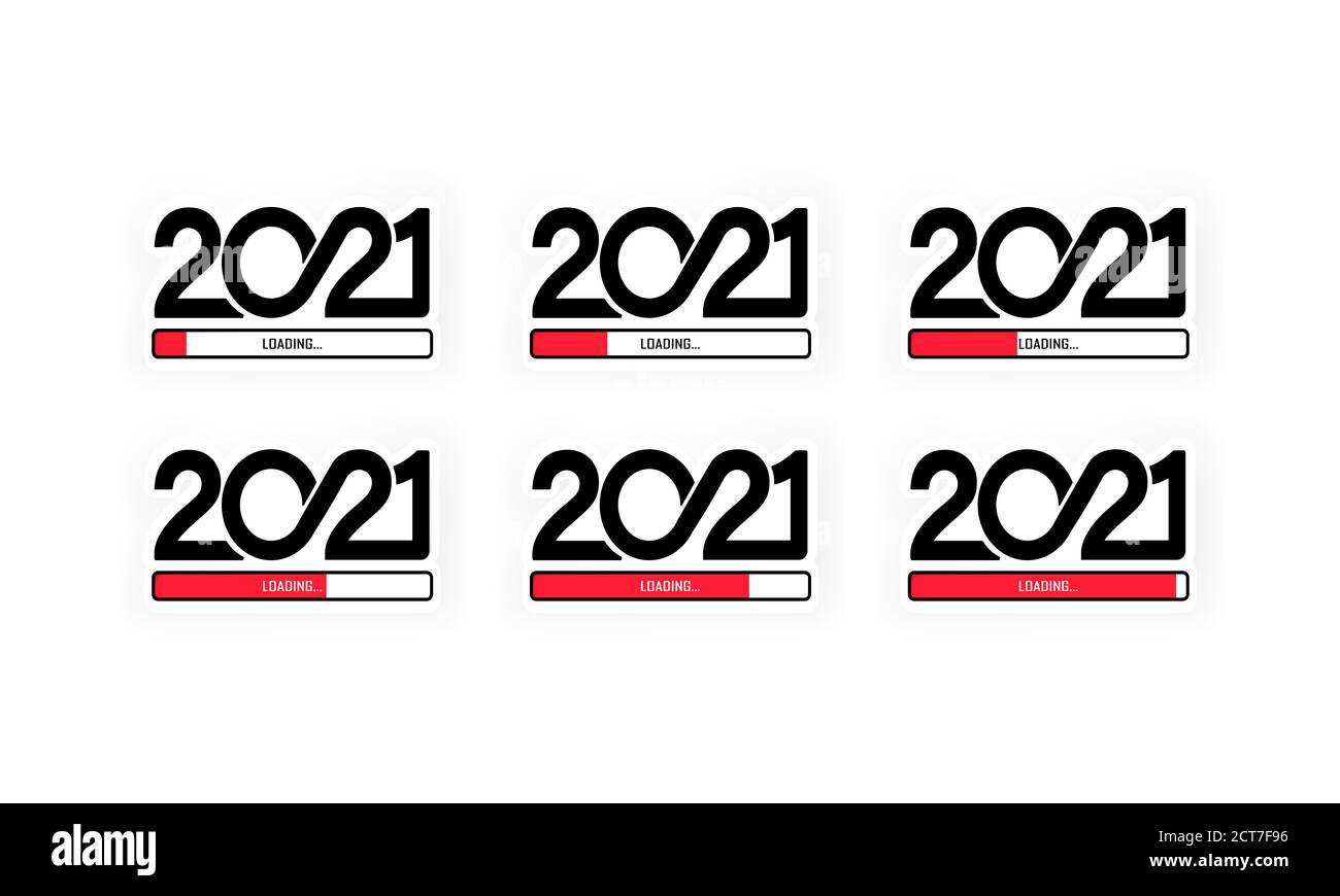 2021 loading icon set. Set progress bar showing loading of 2021. Vector ... 2021 loading icon set. Set progress bar showing loading of 2021. Vector ...