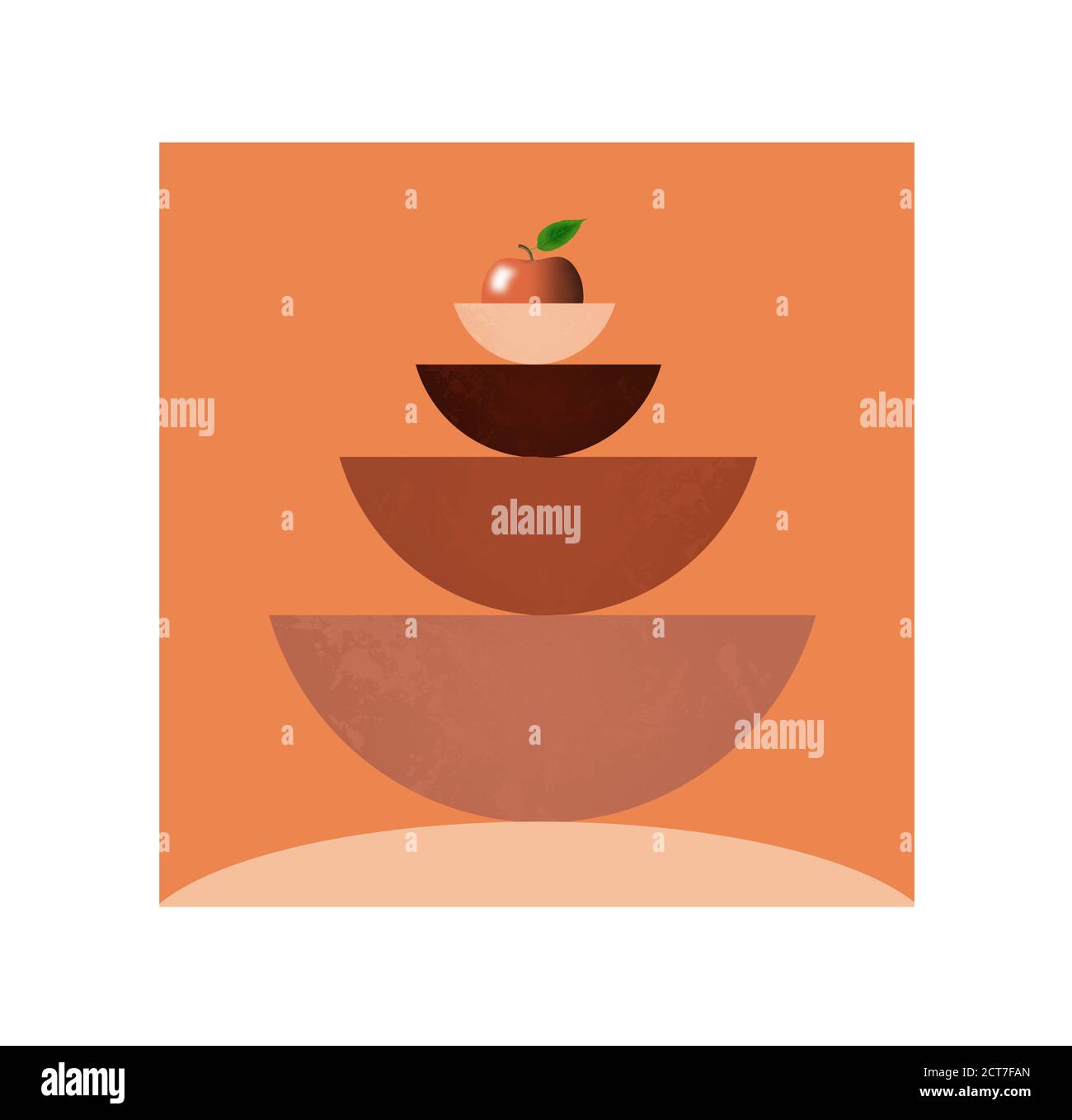 Abstract wooden bowls are seen with fruit in this decorative food ...