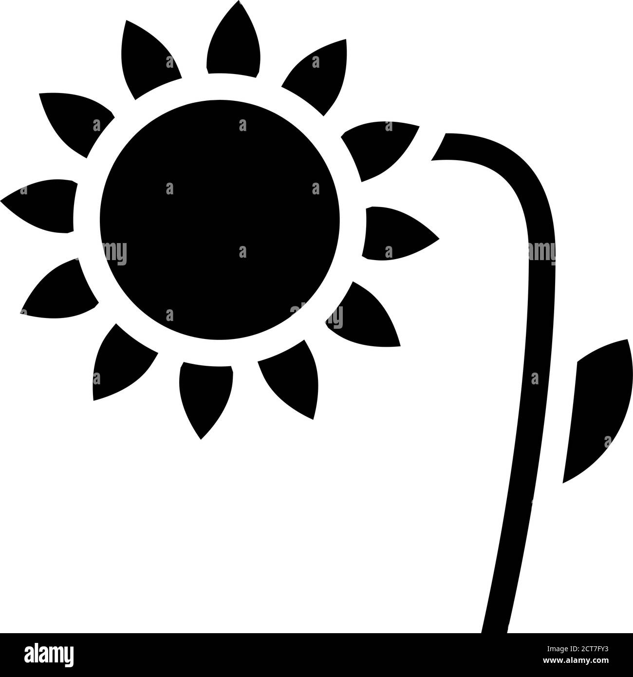 sunflower plant glyph icon vector symbol illustration Stock Vector ...