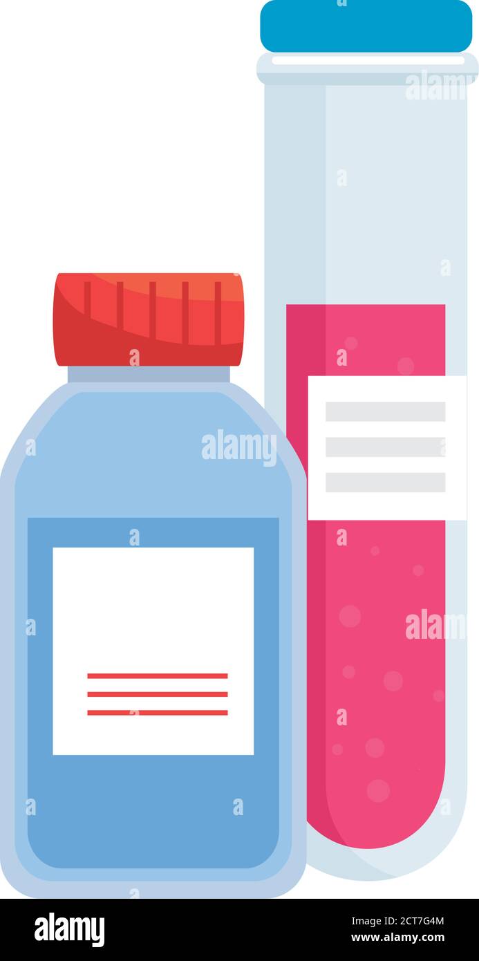 laboratory bottle with label and tube vector design Stock Vector Image ...