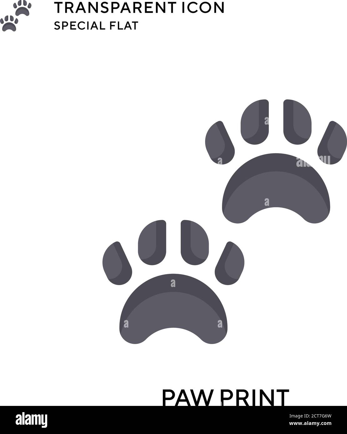 Paw print vector icon. Flat style illustration. EPS 10 vector Stock ...